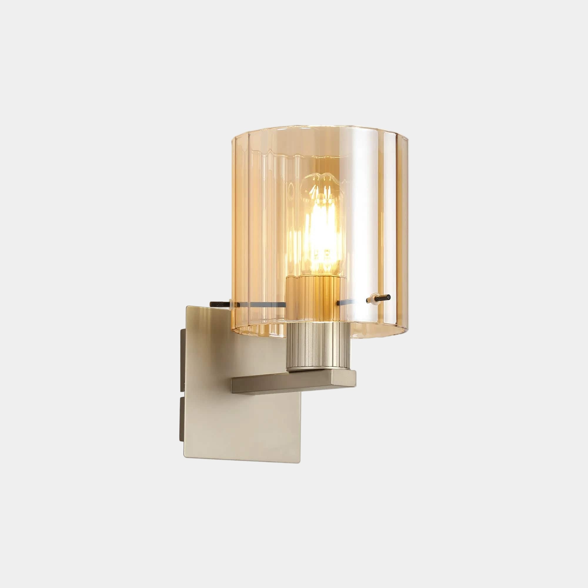 Rizzi - Ribbed Amber Wall Light