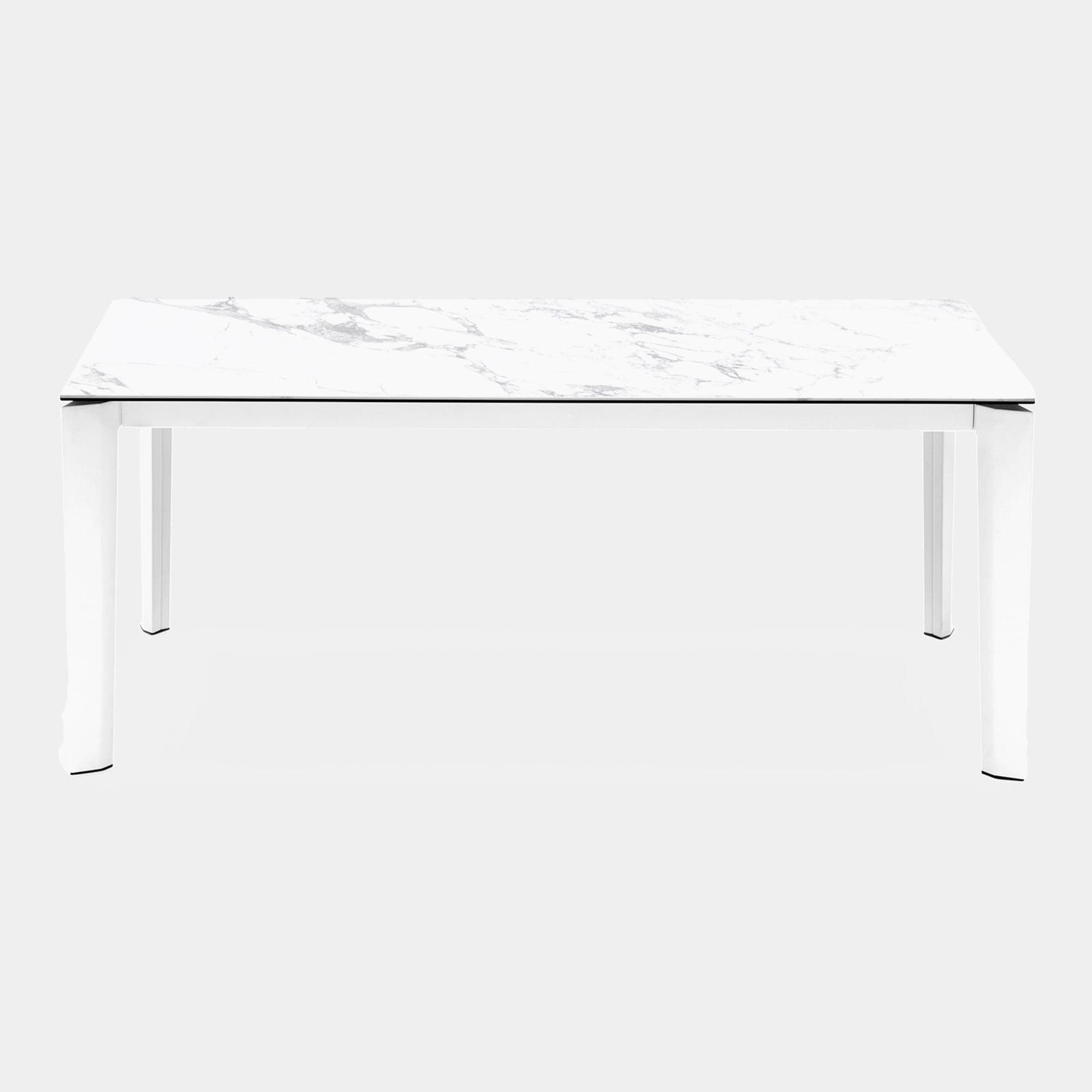 Calligaris Delta - Extending Dining Table In White Marble Ceramic