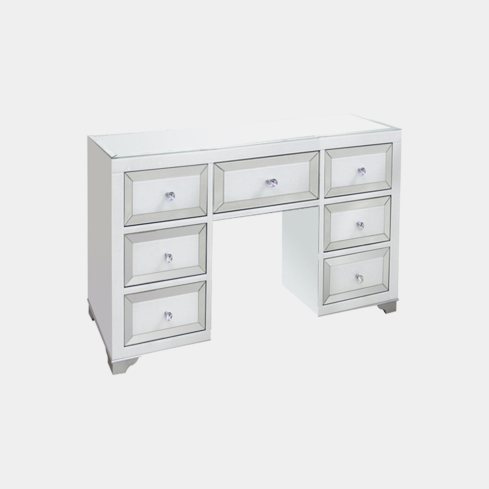 Bianca - Dressing Table In White & Silver Mirror | Lowest Price