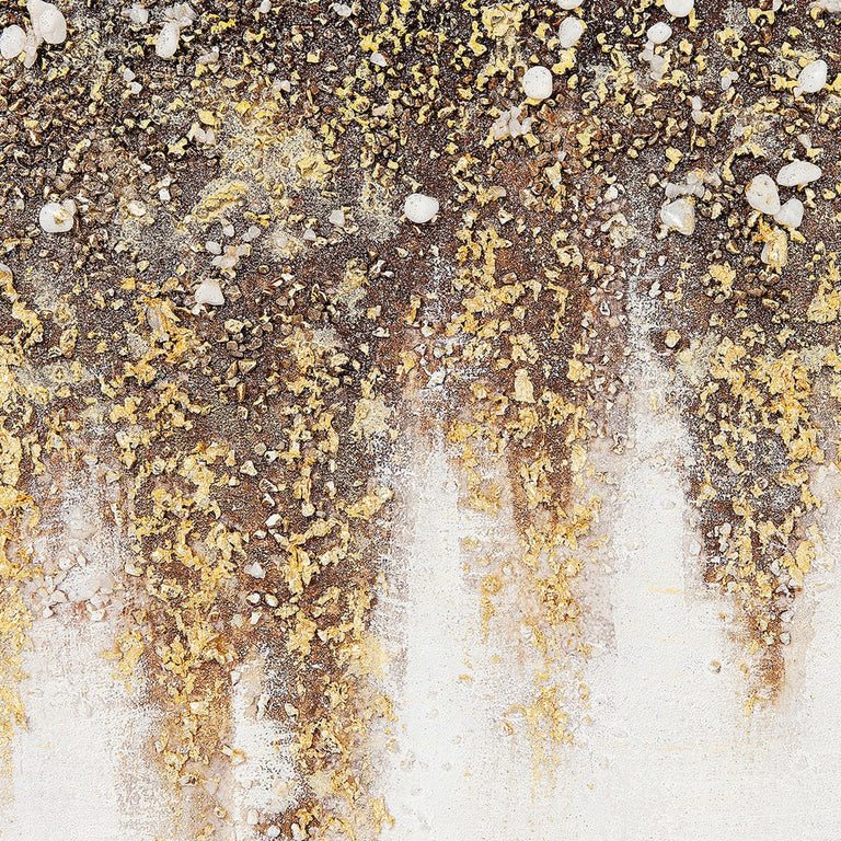 Golden Abstract Fields - Framed Canvas | Lowest Price