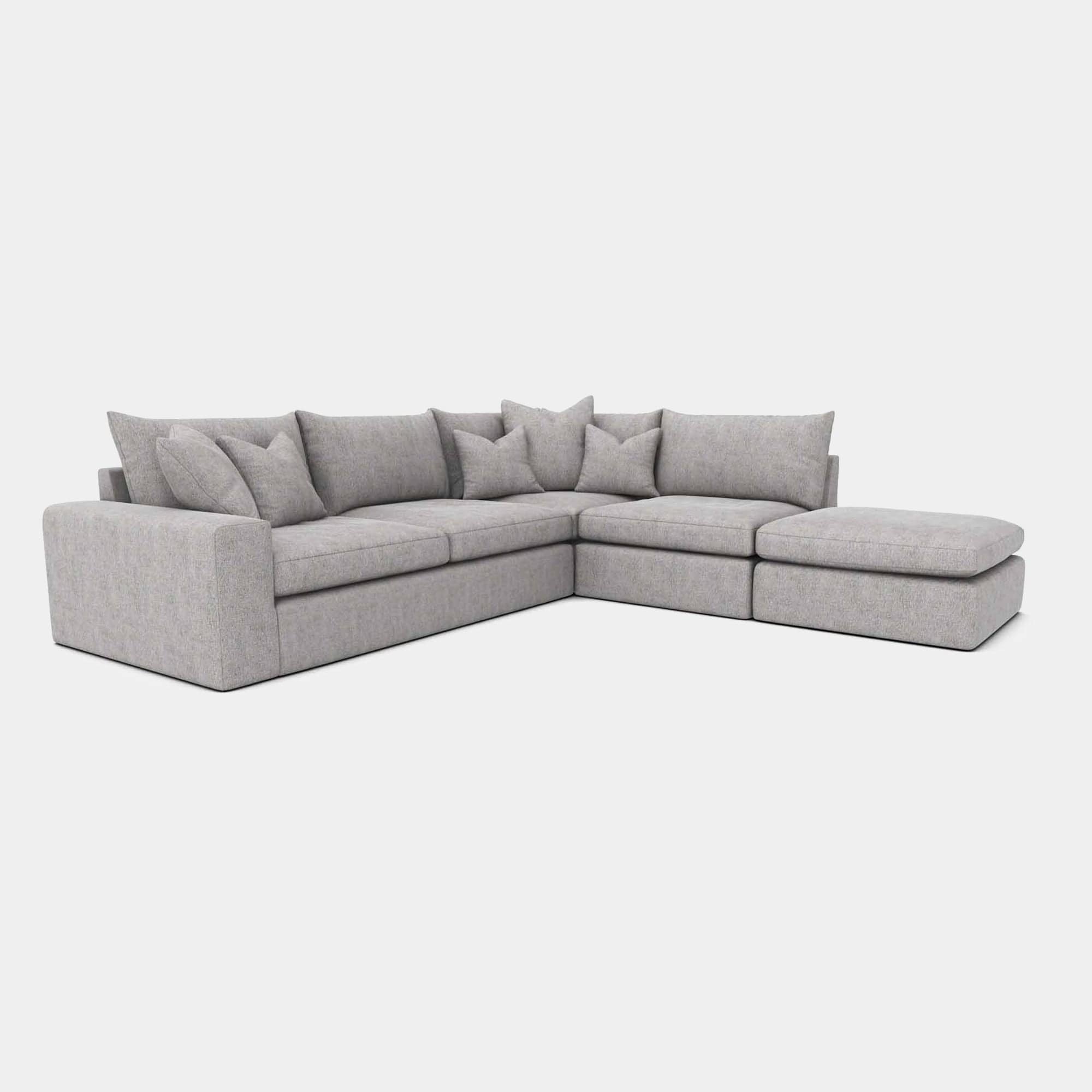 Sapphire - RHF Corner Sofa & Footstool, Fabric | Lowest Price