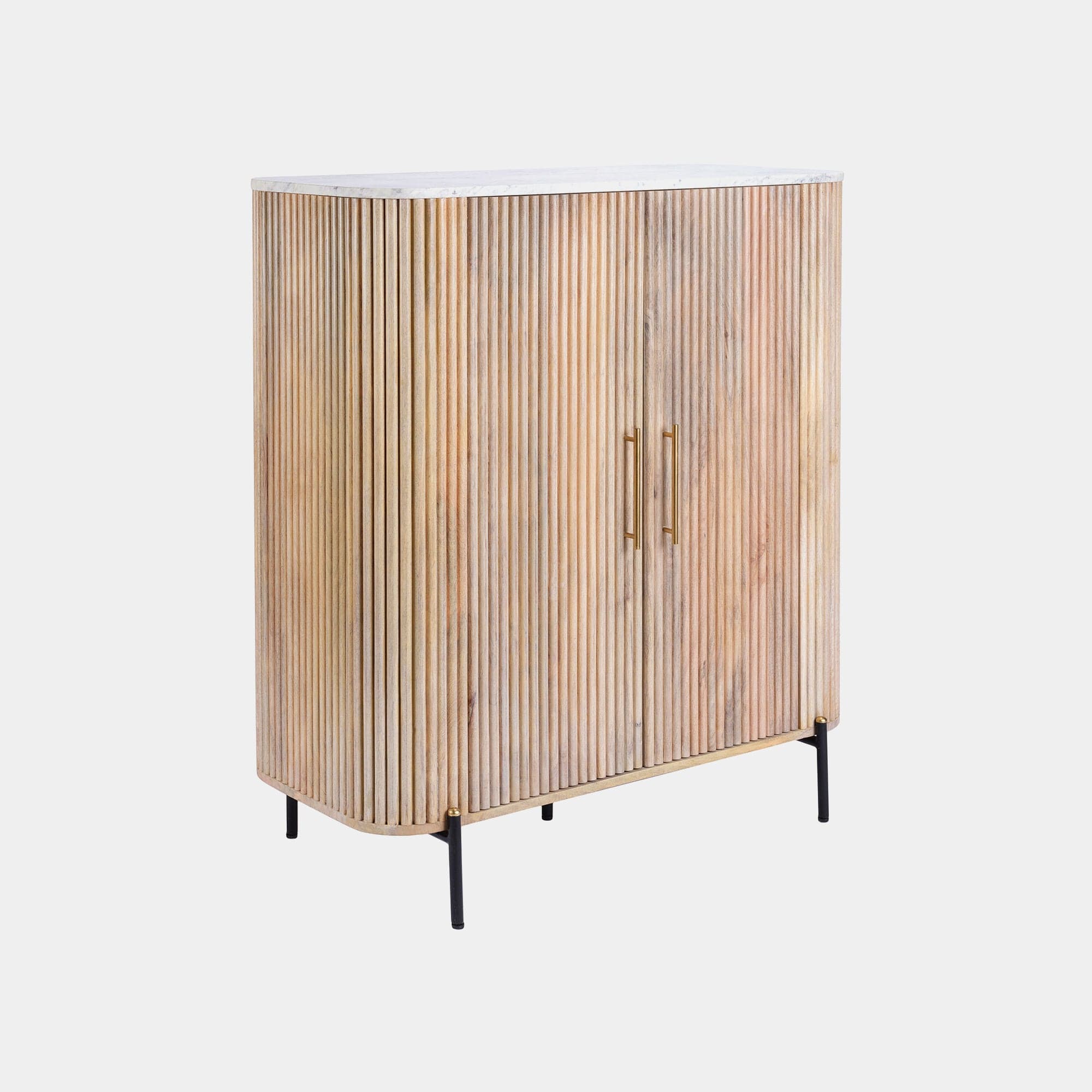 Bombay - 2 Door Highboard, Marble Top | Lowest Price