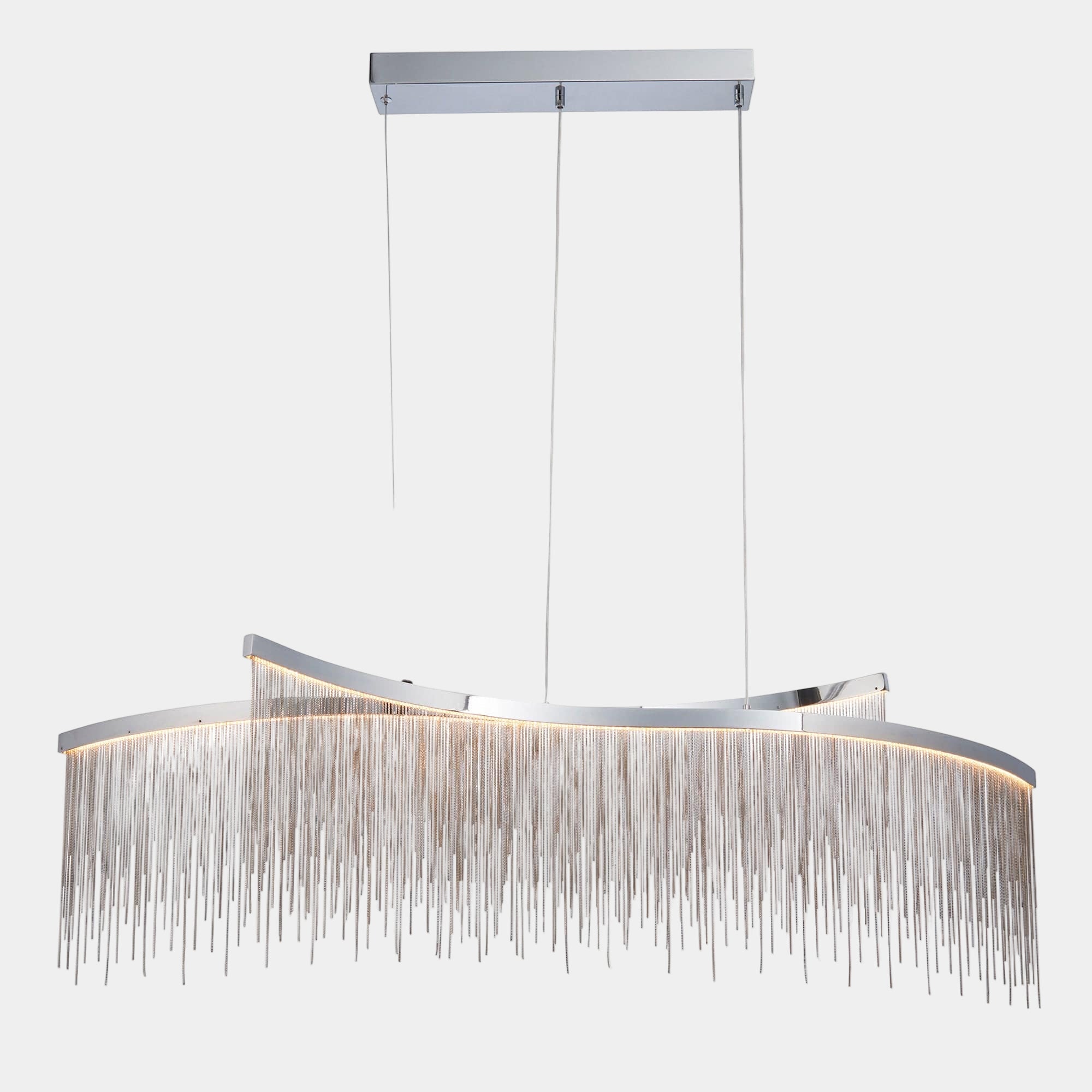 Robyn - Silver Fringe 2 Light LED Pendant