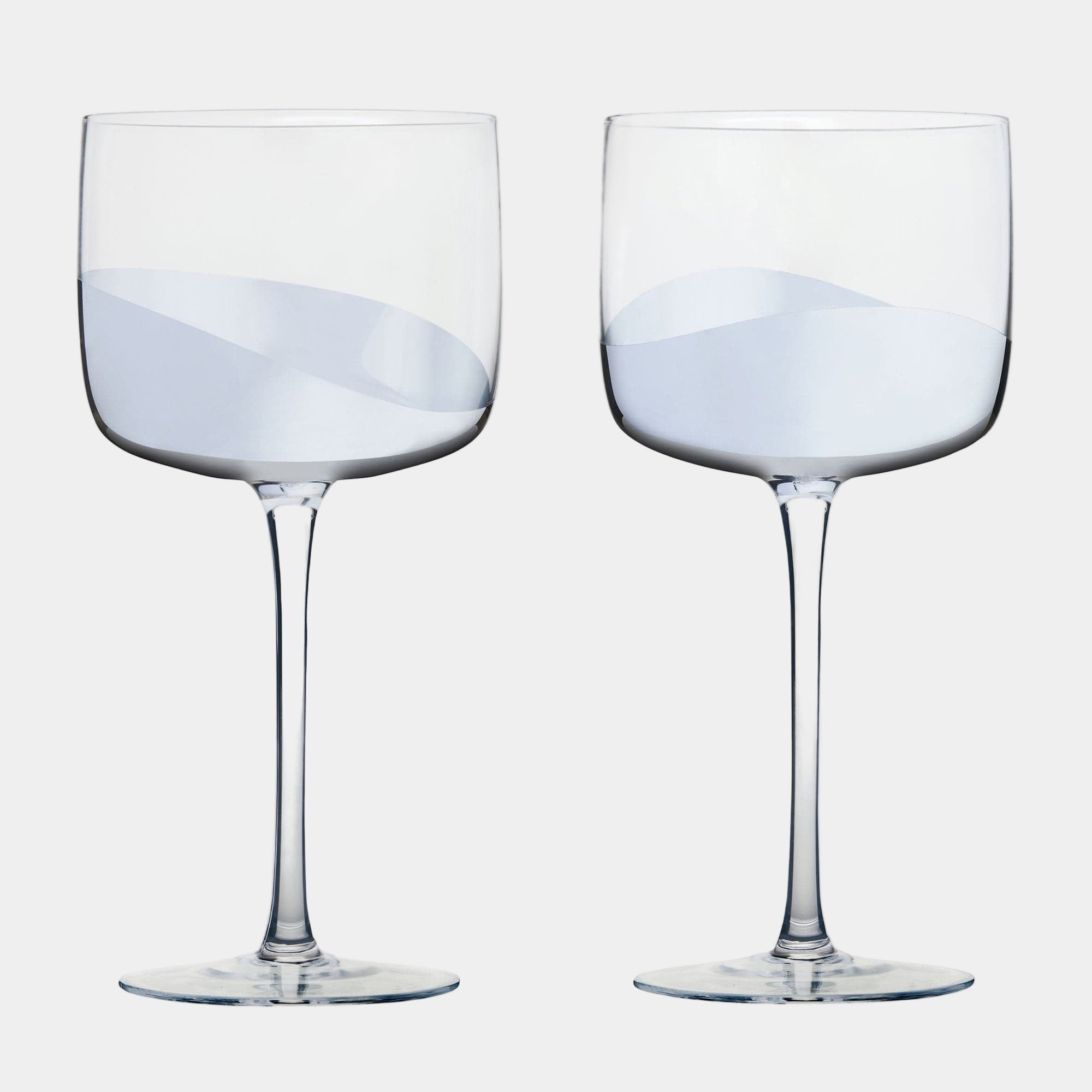 Wave - Set of 2 Silver Gin Glasses
