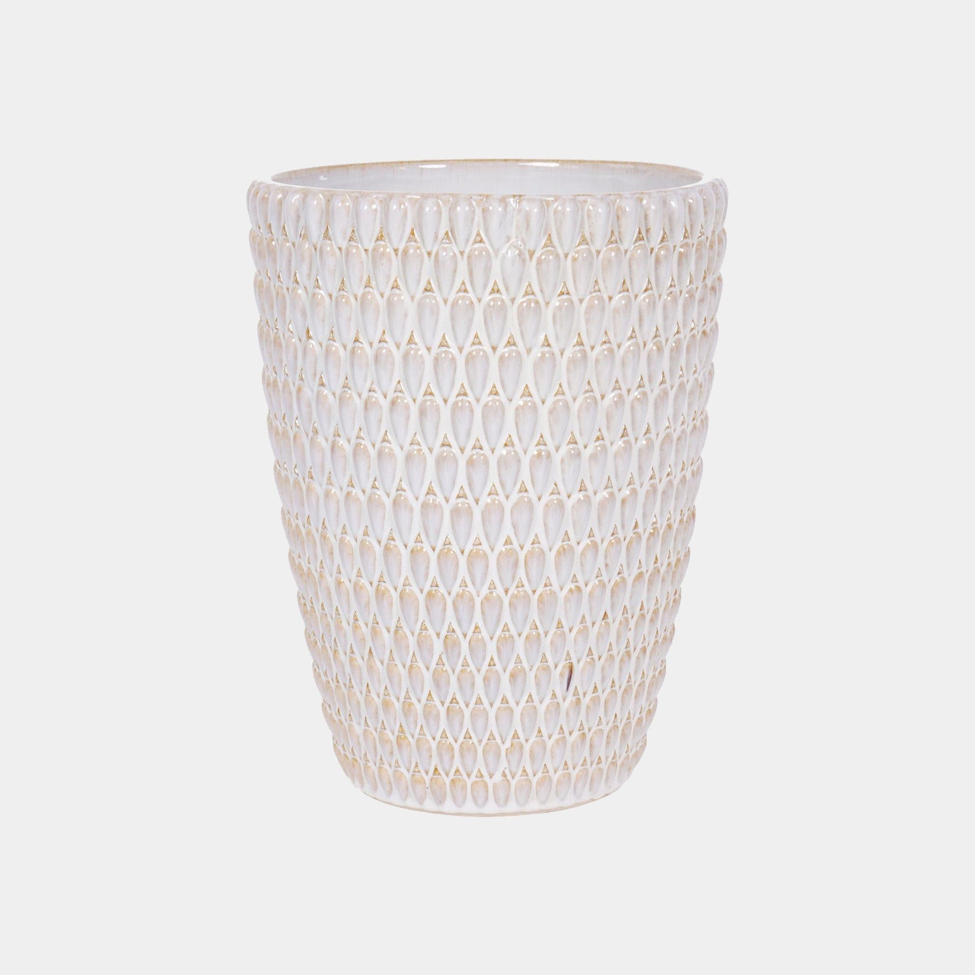 Navagio - Reactive Glaze Cream Ceramic Planter Large