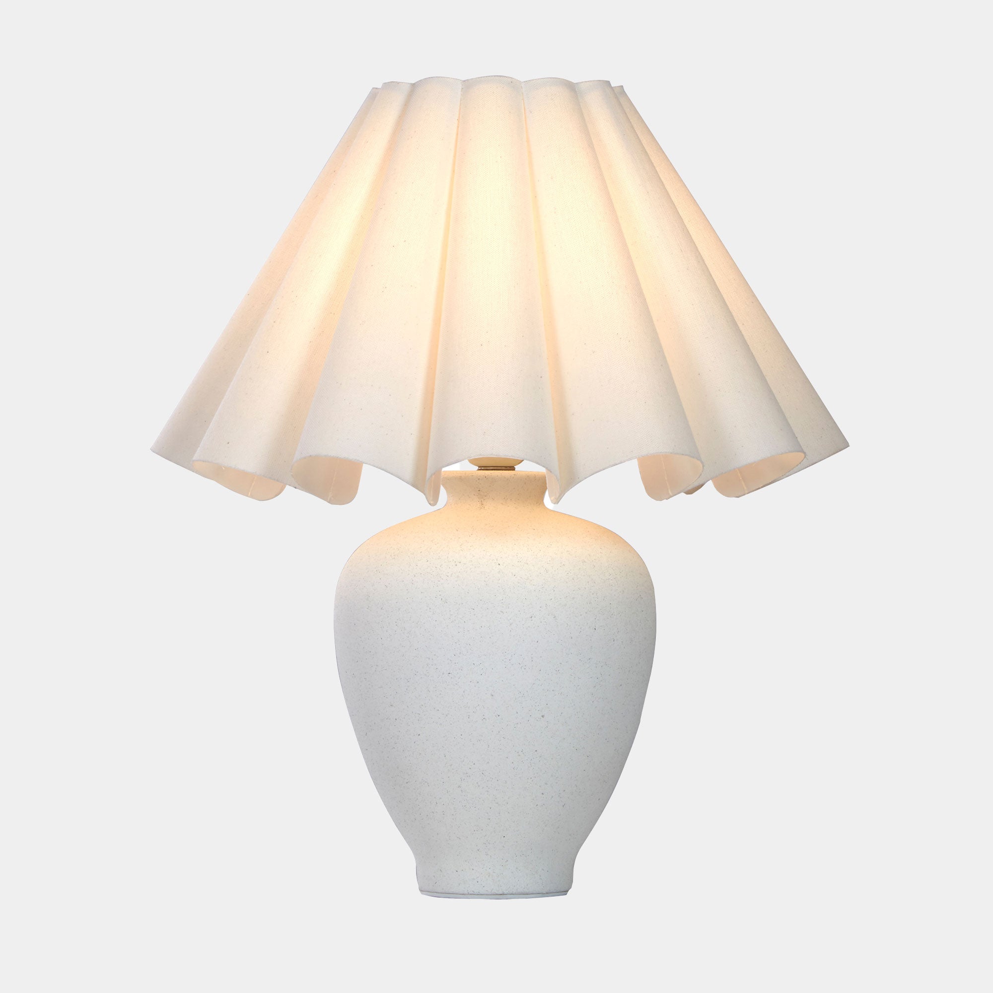 Florrie - White Table Lamp With Scallop Edge Shade | Lowest Price